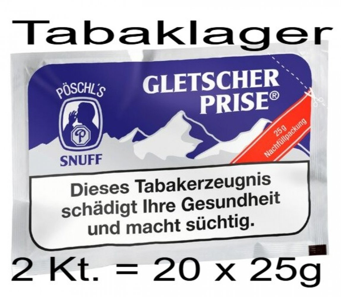 2 Kt. mit jeweils 10 x 25g Gletscherprise Schnupftabak