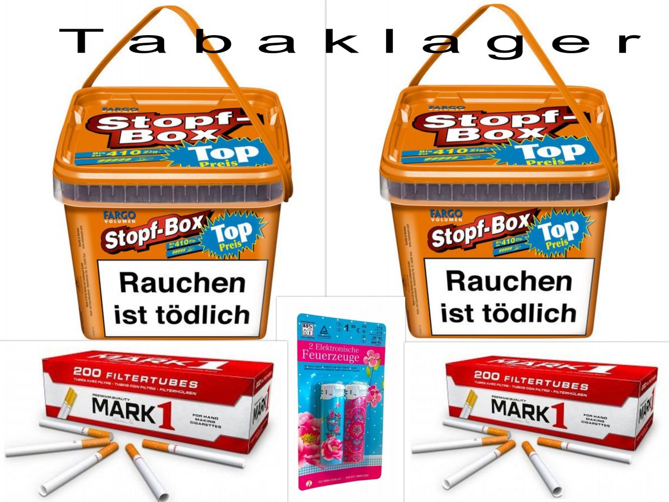 2 x 155g Fargo Stopf-Box / Stopfbox / Stopf Box / Zigar