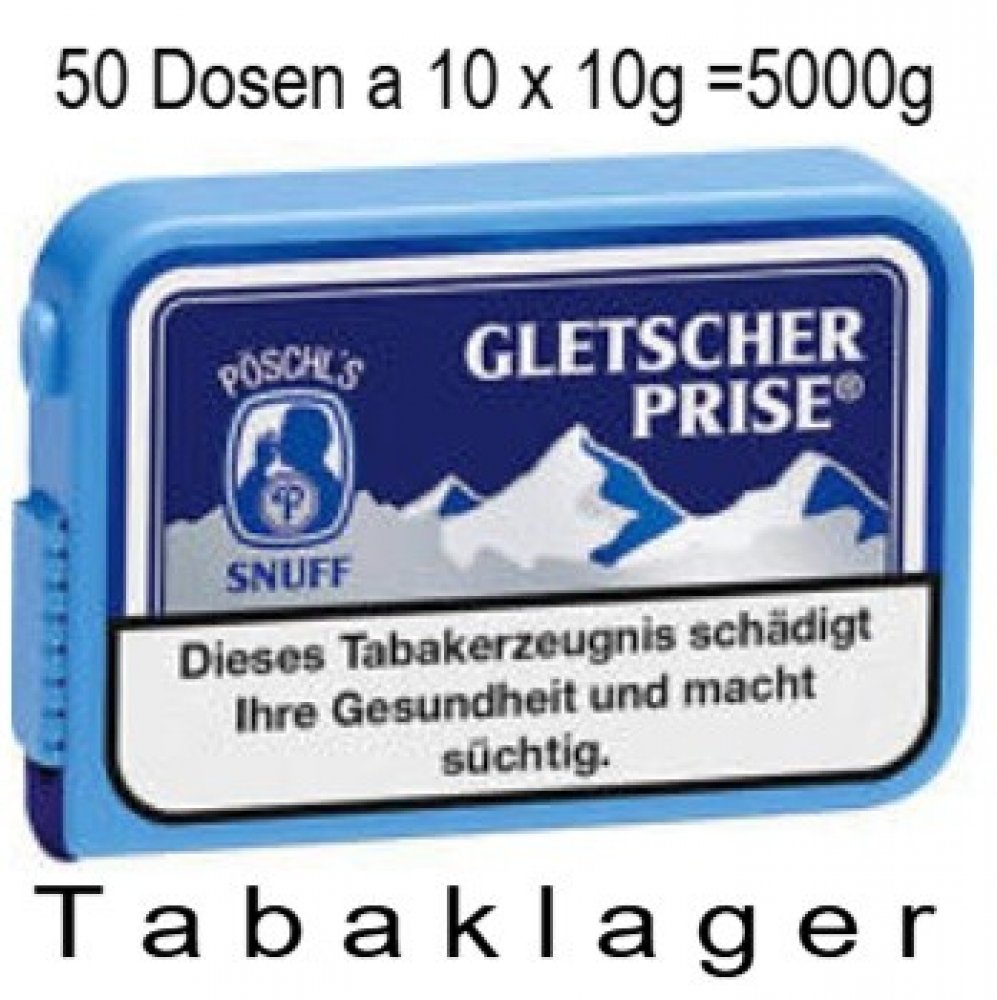 50 Karton a 10 x 10g Gletscherprise Snuff Schnupftabak