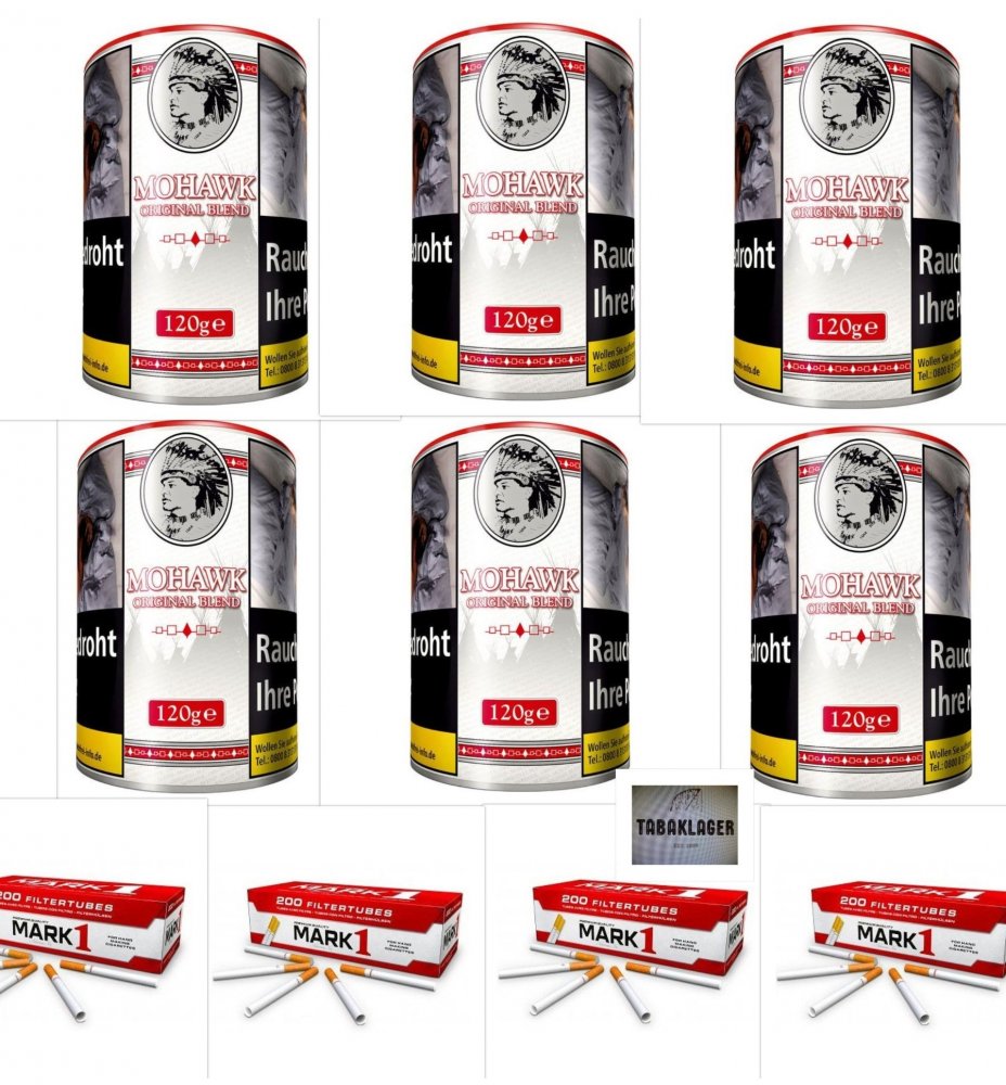 6 x 115g Zigarettentabak Mohawk Original Blend Tabak
