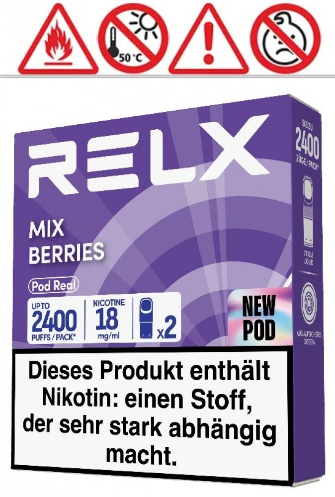 RELX-Pod Mix Berries 18mg Nikotin, ca. 2400 Züge